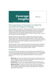 Coverage Insights - The Importance of Insurance to Value for Commercial ...